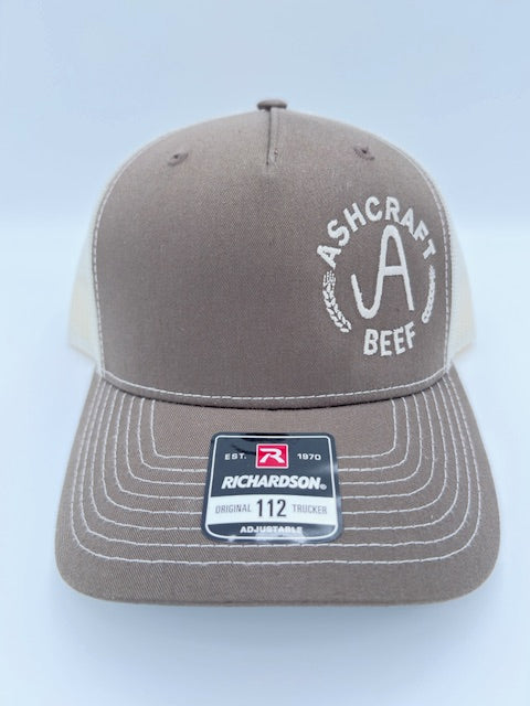 Hat - Men's Cap W/Circle Logo; Chocolate Chip/Birch – Ashcraft Beef