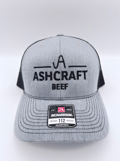 Hat - Men's Cap w/Square Logo; Heather Grey/Black – Ashcraft Beef